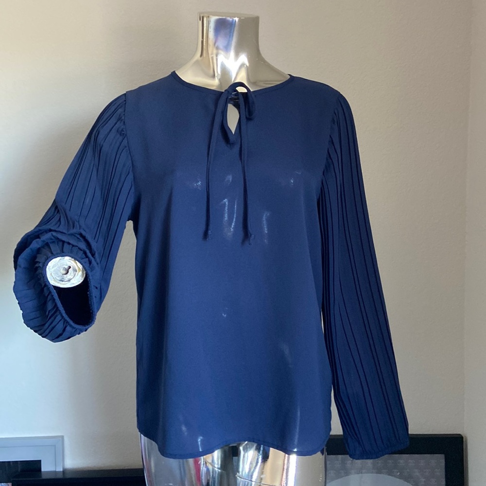 Downeast Pleated Sleeve Blouse - Gem